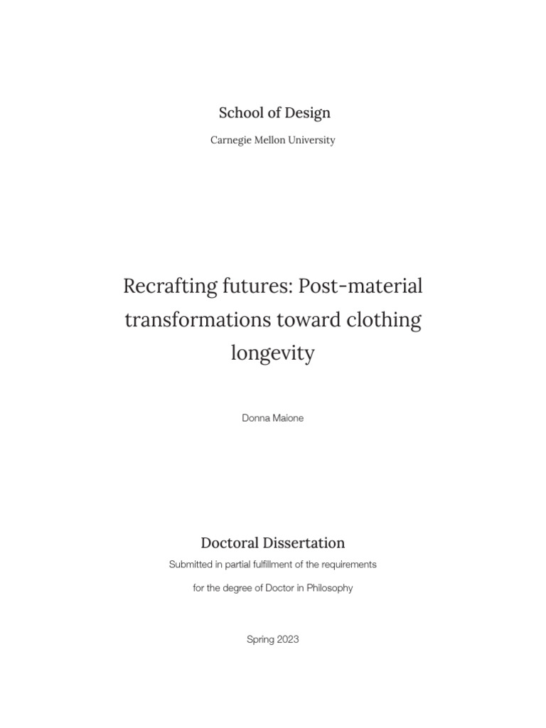 Recrafting Futures: Post-Material Transformations Toward Clothing ...