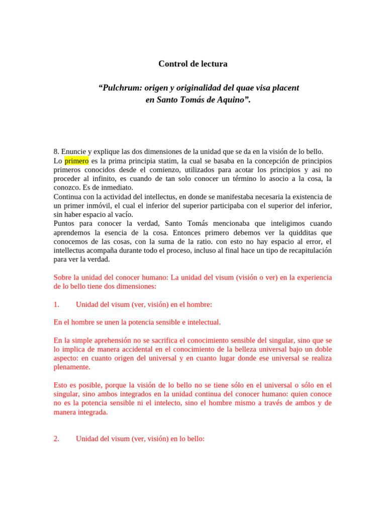 Toro - P8 | PDF | Tomás de Aquino | Verdad