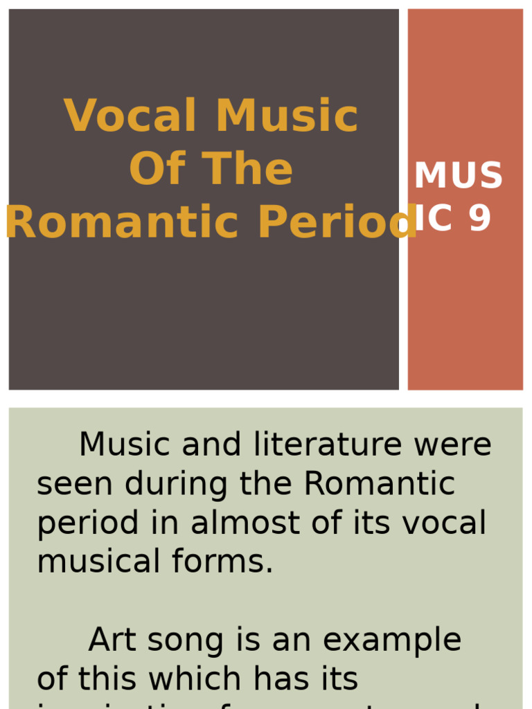 Vocal Music of the Romantic Period | PDF | Singing | Opera