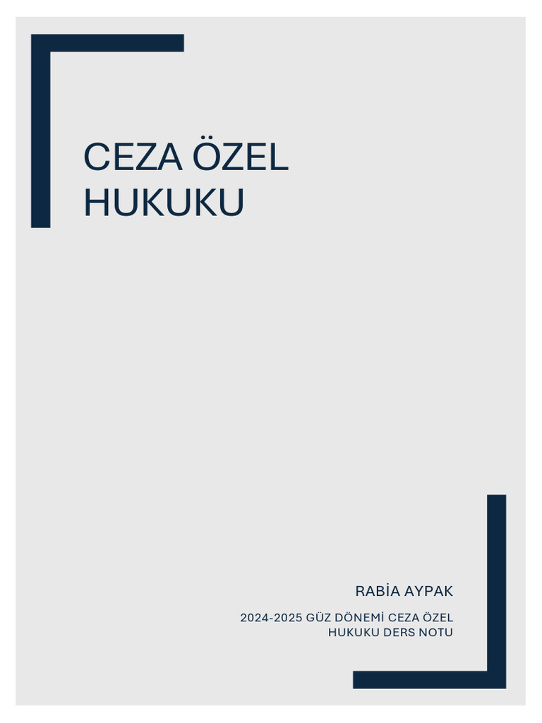 Ceza Özel 1.dönem | PDF