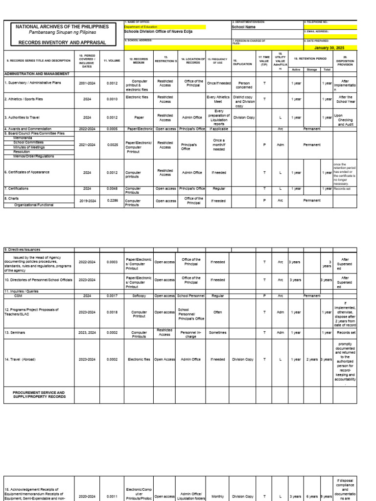 SAMPLE NAP FORM 1 - Elementary Secondary | PDF