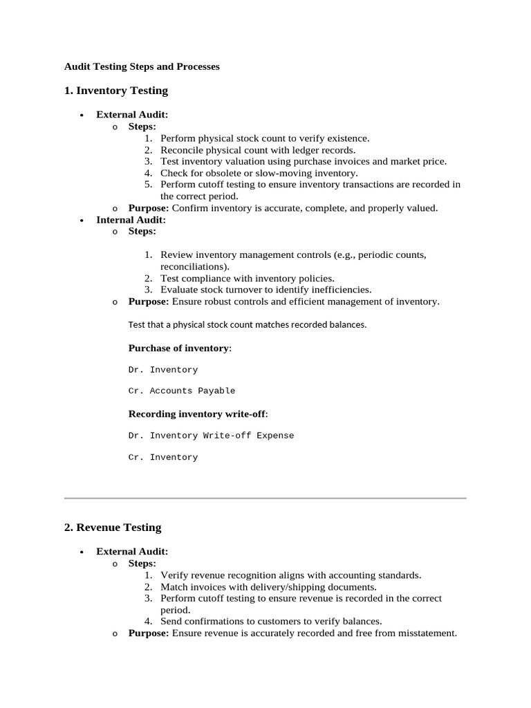 Audit Testing Steps and Processes | PDF | Accrual | Accounts Payable