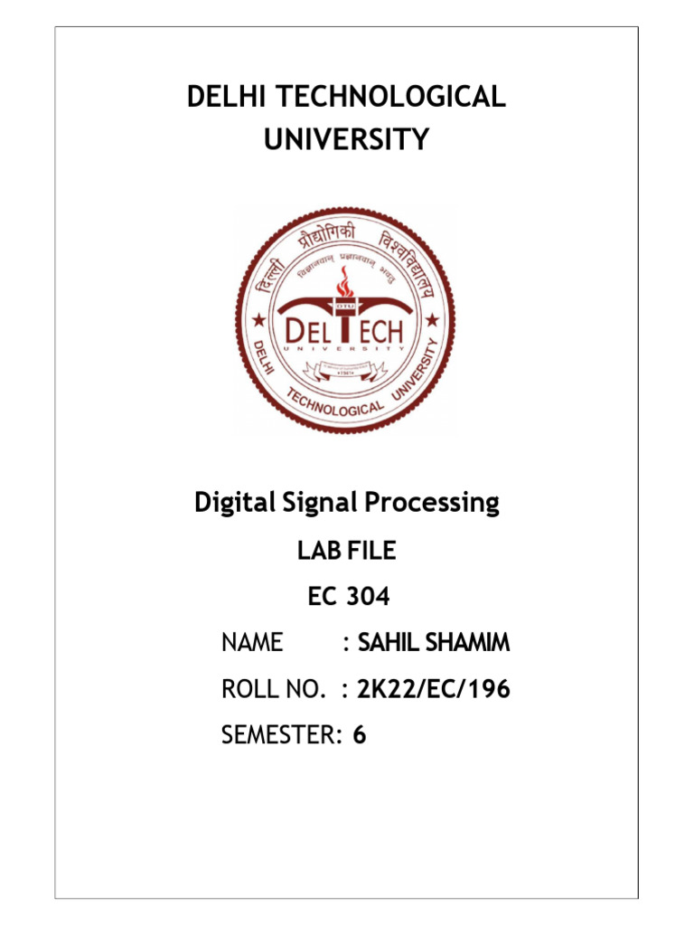 DSP File - 1 To 3 - Merged | PDF | Discrete Fourier Transform | Functions And Mappings