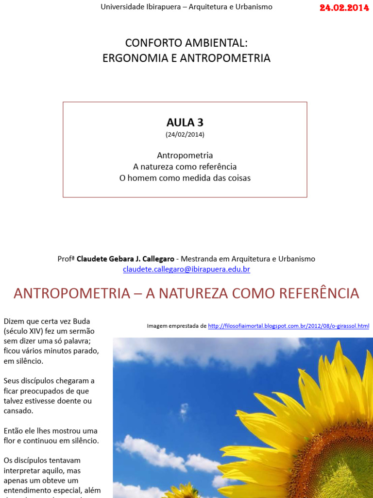aula3-confortoambiental-antropometriaANTROPOMETRIA | PDF | Metro