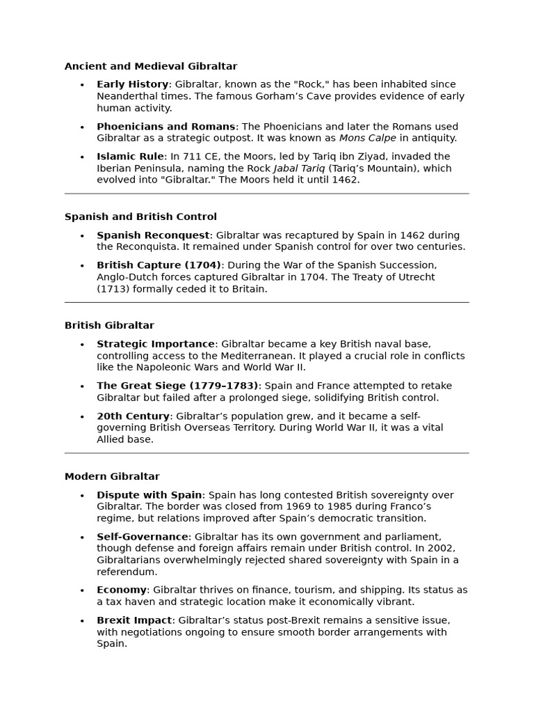 History of Gibraltar | PDF