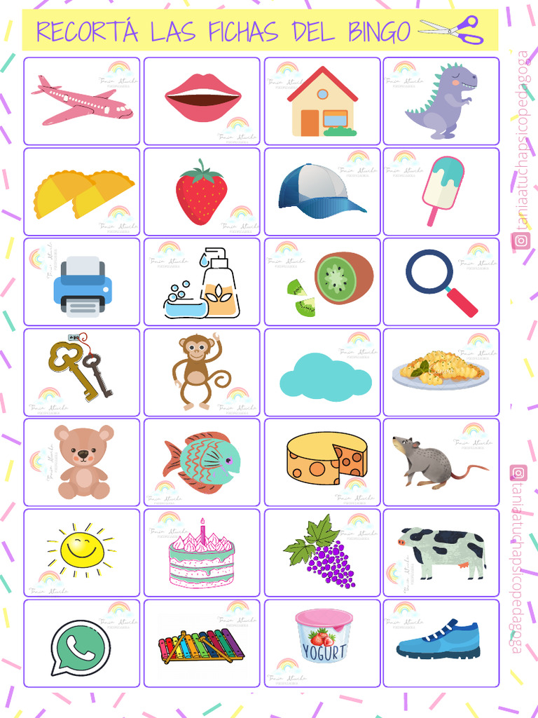 BINGO DE FONEMA INICIAL | PDF