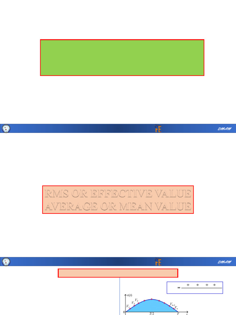 Average and RMS Values of Waveforms | PDF | Electrical Impedance | Root ...