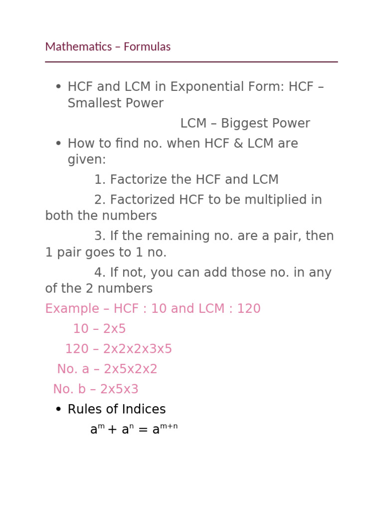Mathematics - Formula | PDF | Angle | Mathematics