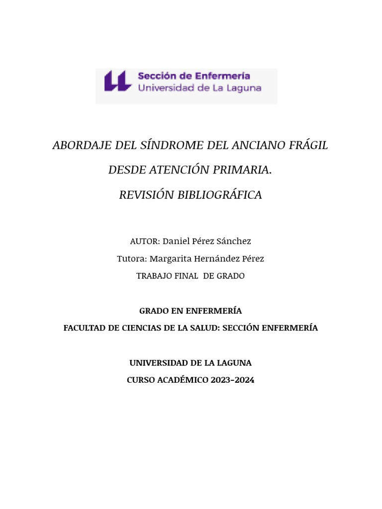 Abordaje del Anciano Frágil en Atención Primaria | PDF | Vejez ...