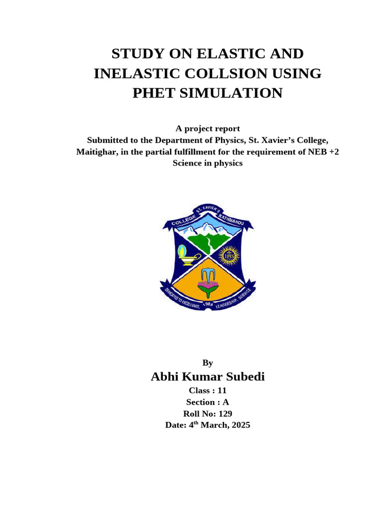 Study On Elastic and Non-Elastic Collisions Using Phet Simulation | PDF ...
