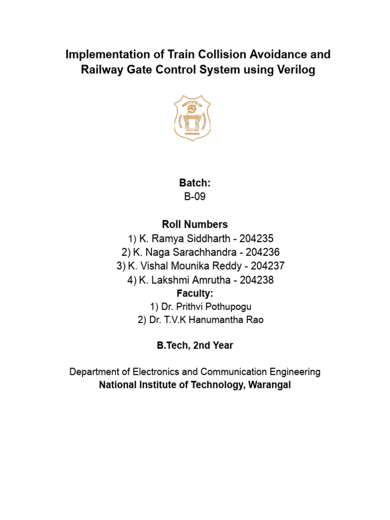 Implementation of Train Collision Avoidance and | PDF | Train | Sensor