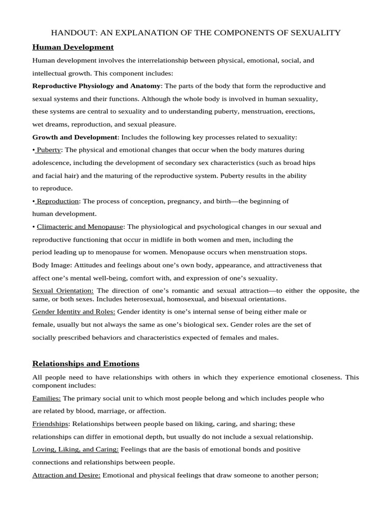 Components of Human Sexuality Explained | PDF | Human Sexuality ...