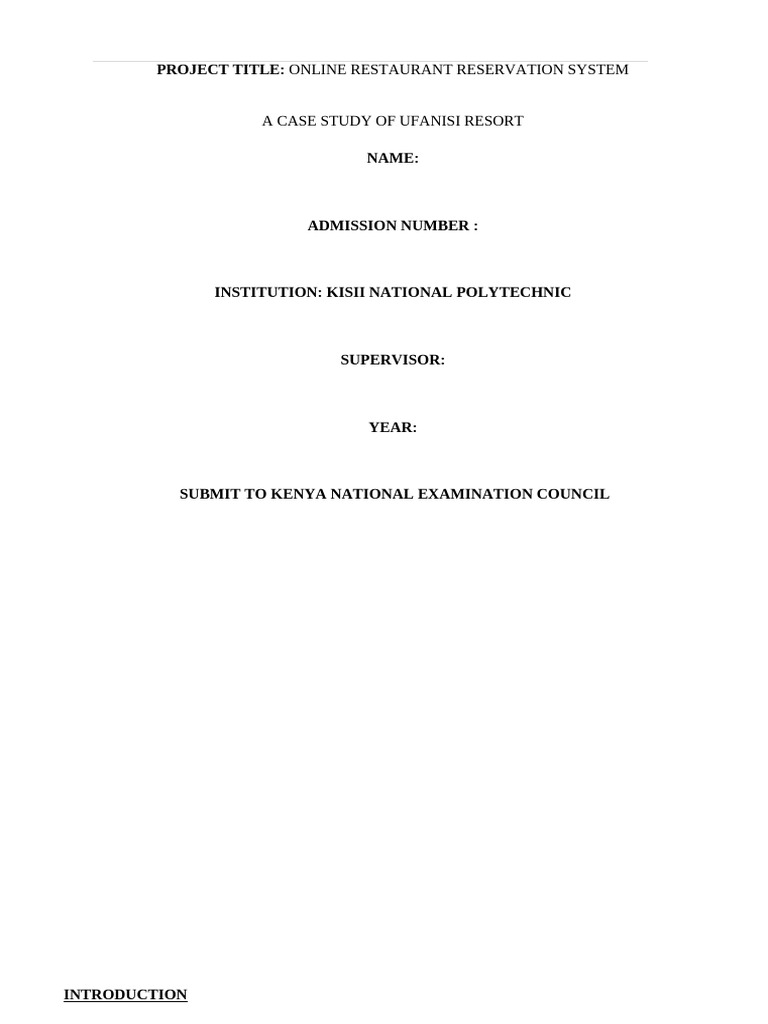 Online Restaurant Table Reservation Management System 1 | PDF ...