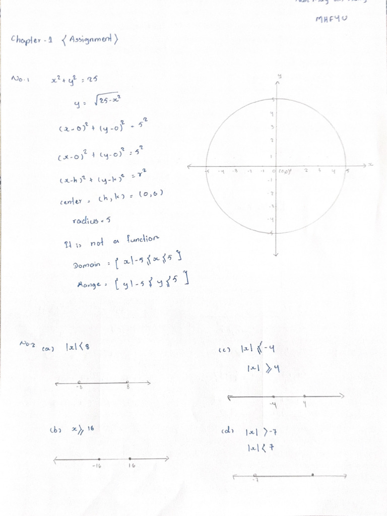 MHF4U Chapter-1 Assignment | PDF