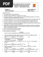 Class X Mathematics Sample Paper 2025 | PDF | Circle | Sphere