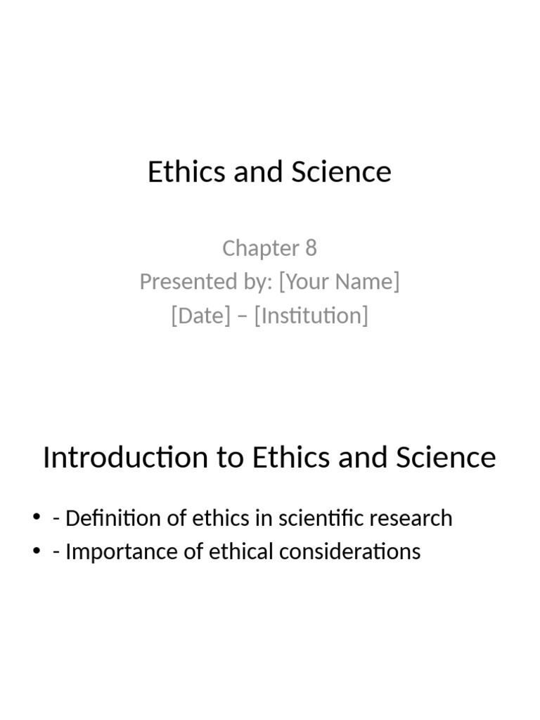 Ethics in Scientific Research Explained | PDF