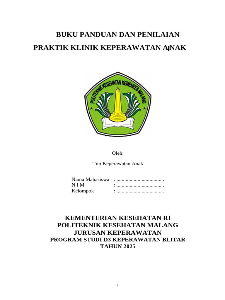 Buku Panduan Pratik Klinik Keperawatan Anak 2024 | PDF