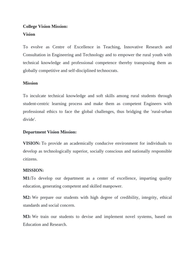 Vision Mission | PDF