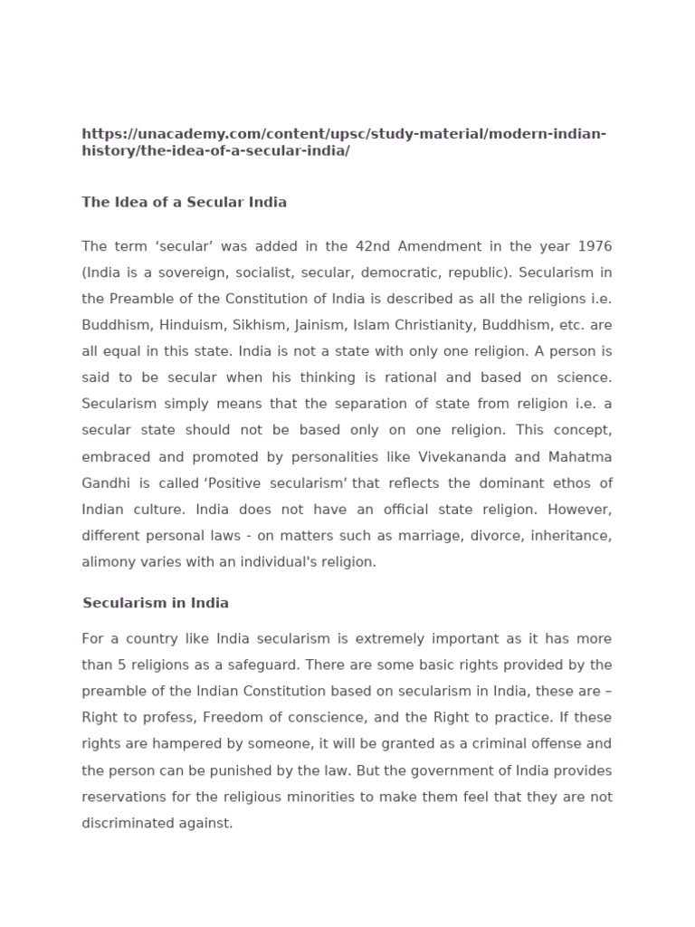 Secularism in India: Concepts and Challenges | PDF | Secularism ...