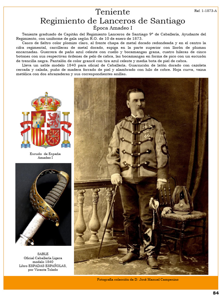 1873 Teniente Lanceros Caballería | PDF