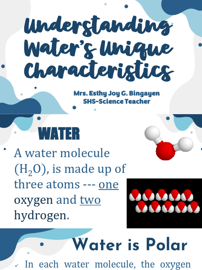 Water's Unique Properties Explained | PDF | Water | Properties Of Water