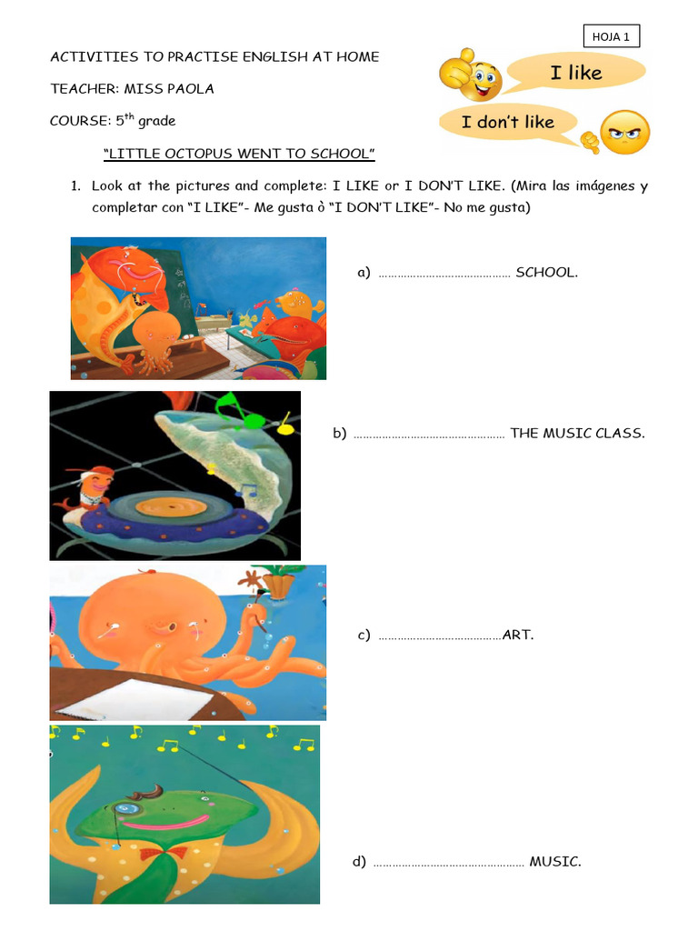 Actividades con Little Octopus | PDF