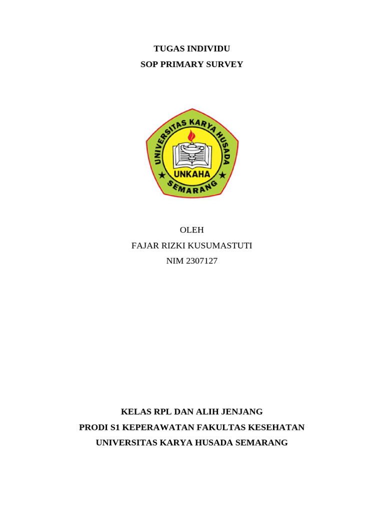 SOP Primary Survey Trauma Servikal | PDF
