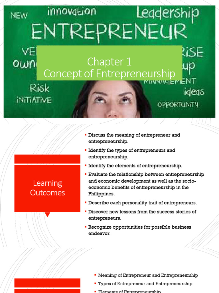Chapter 1 Concept of Entrepreneurship | PDF | Entrepreneurship ...