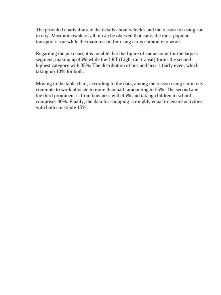 Vehicle Usage and Commuting Reasons | PDF