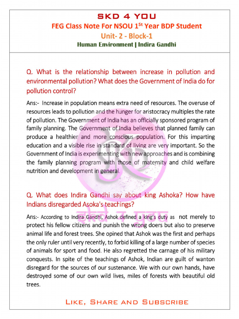 FEG Unit-2 Human Environment-SKD4YOU - Unlocked | PDF