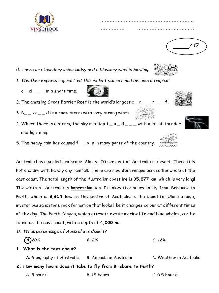 Australia Geography and Weather Worksheet | PDF | Storms | Rain