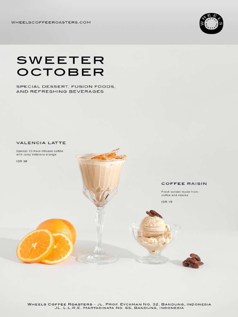 Wheels Coffee Roasters October Menu 1 | PDF