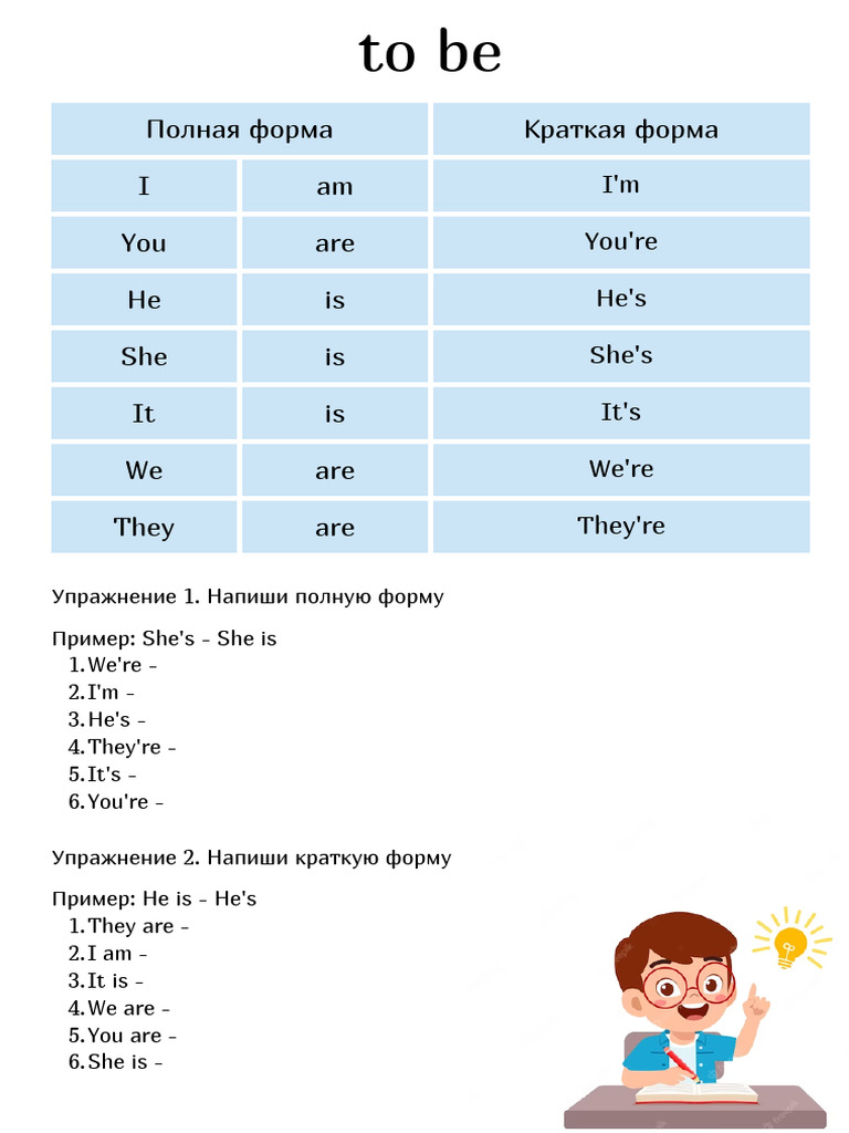 To Be, Full Form&short Form | PDF