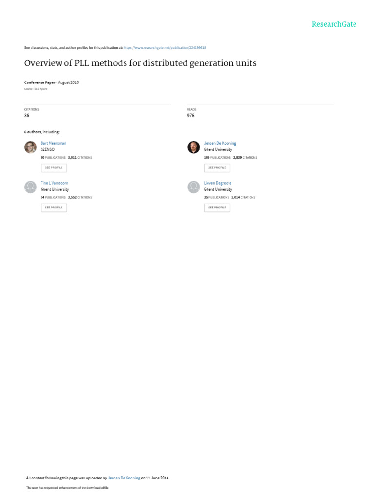 Overview_of_PLL_methods_for_distributed_generation | PDF | Phase (Waves ...