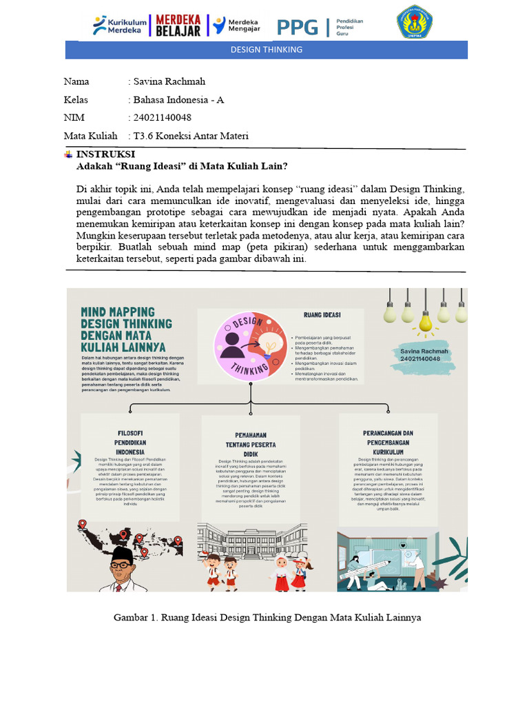 Design Thinking - T3.6 Koneksi Antar Materi - Savina Rachmah | PDF