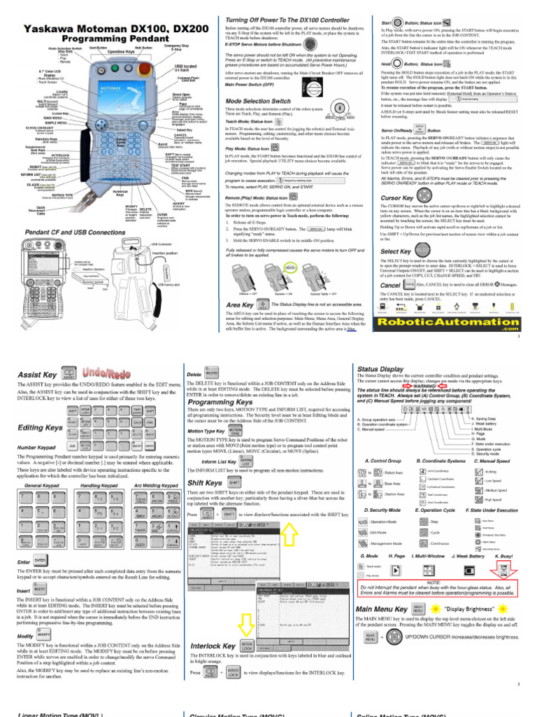 Motoman-DX-100_Programming-Pendant | PDF