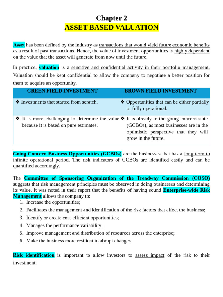 Asset-Based Valuation Methods Explained | PDF | Book Value | Valuation ...