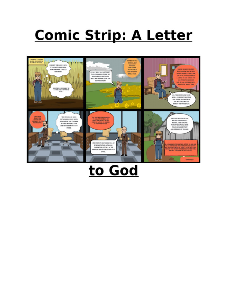 Letter To God Comic Strip | PDF