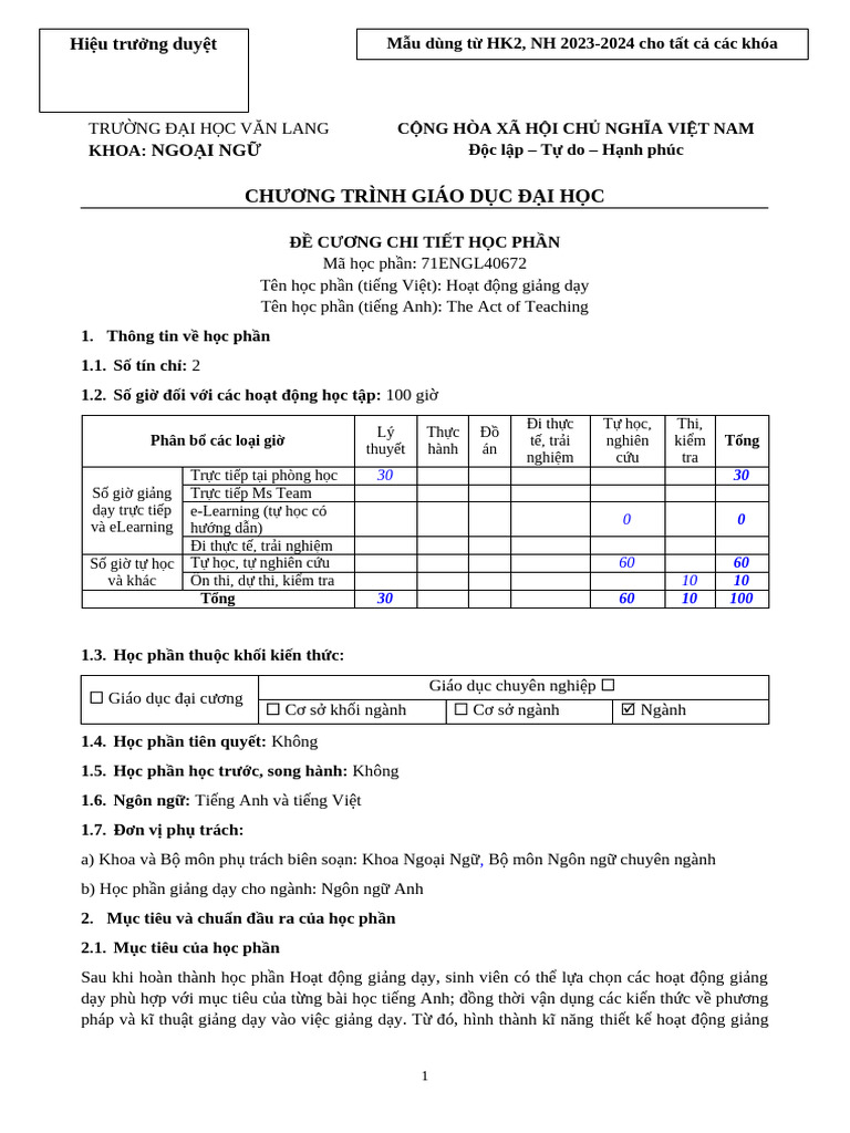 K28_ĐCCT_HK242_THE ACT OF TEACHING | PDF