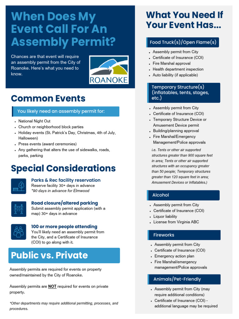 Roanoke Event Permit Guidelines | PDF | Street | Traffic