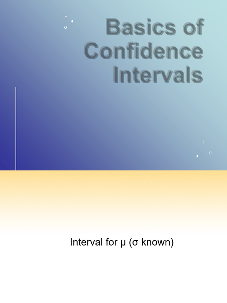 Basics of Confidence Intervals | PDF | Confidence Interval | Estimation Theory