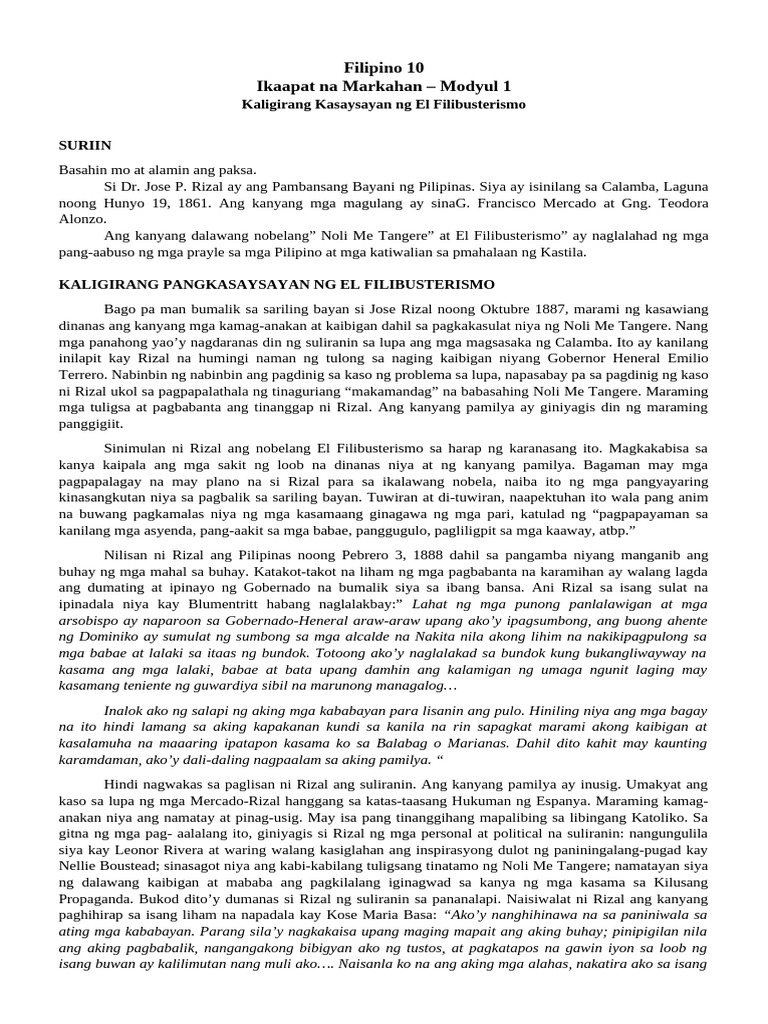 Filipino-10-Module-4.1 | PDF