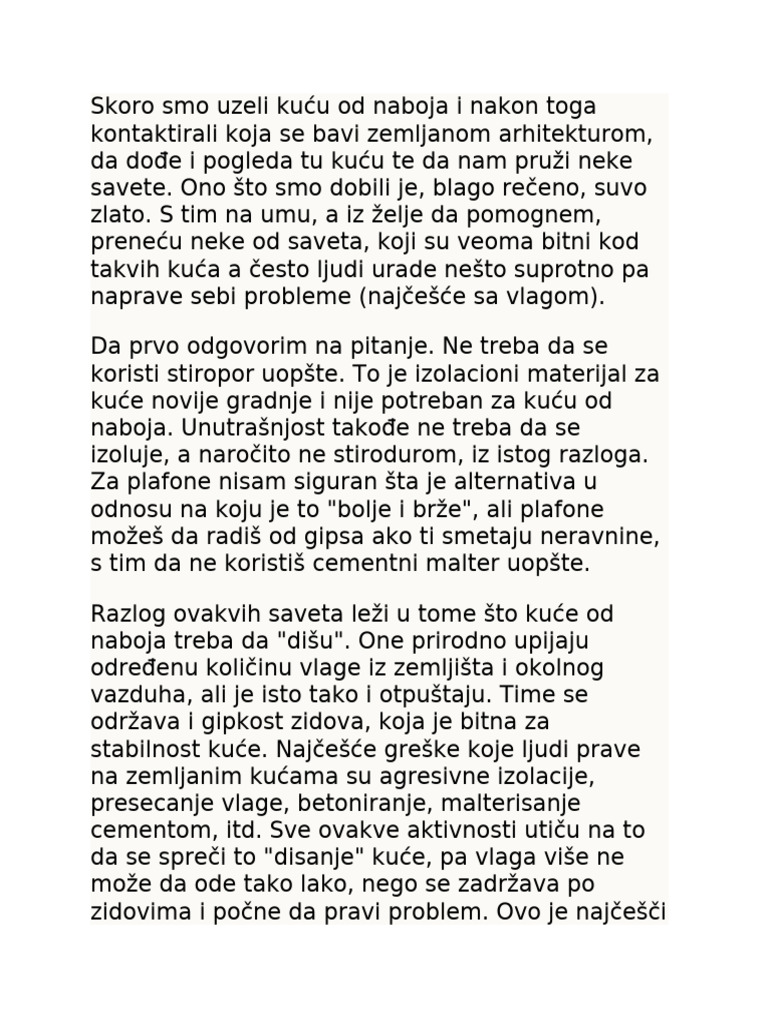 O Kućama Od Naboja | PDF