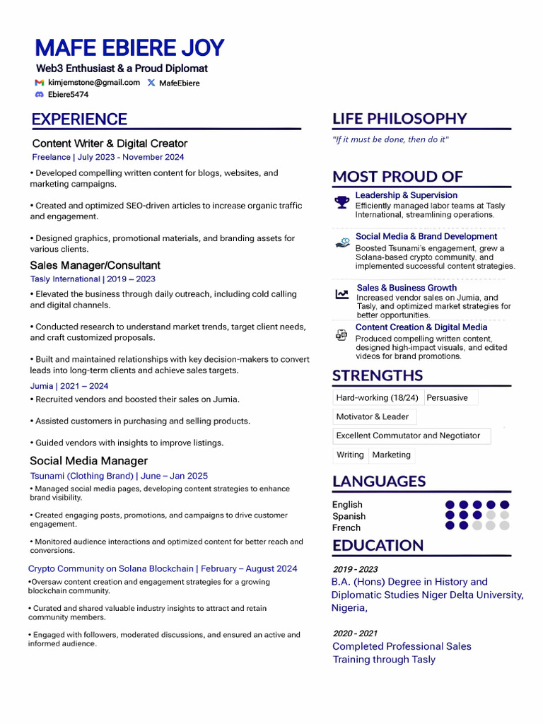 Mafe's CV | PDF