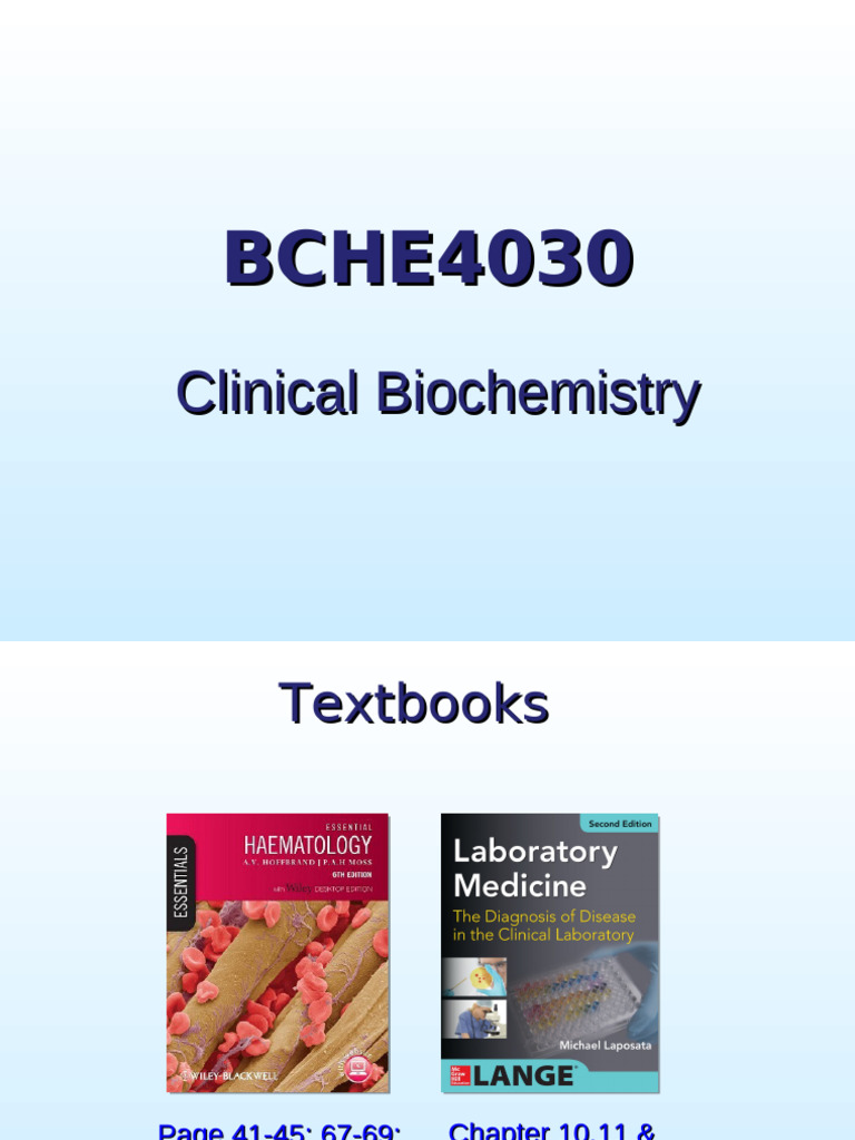 BCHE4030-2223-the Blood-Tests (Student Version) | PDF | Anemia | Hematology