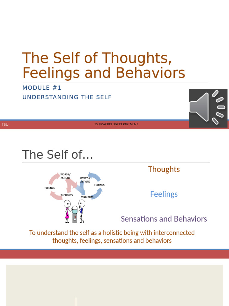 Understanding Self: Thoughts & Behaviors | PDF | Emotions | Thought