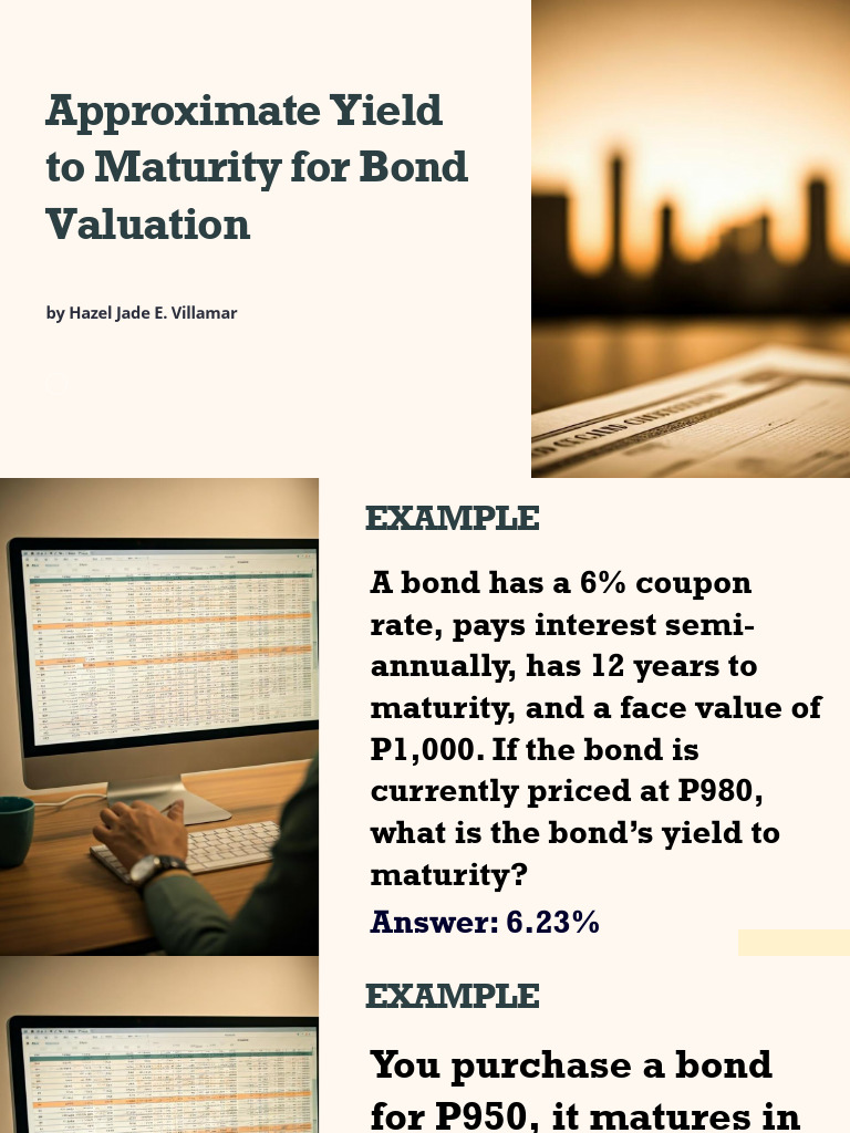 EXAMPLES_Approximate-Yield-to-Maturity-for-Bond-Valuation | PDF