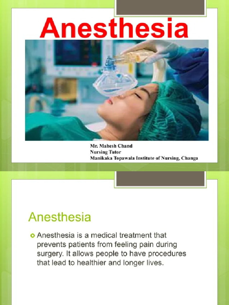 Anesthesia | PDF