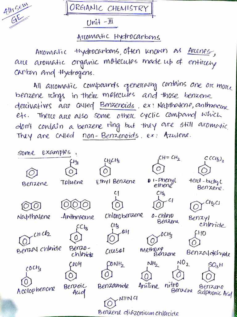 Aromatic Hydrocarbons And Reactions Pdf Chemical Compounds
