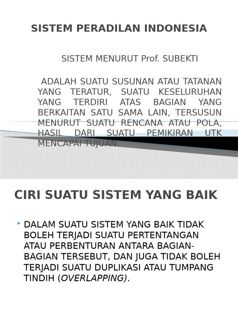 Sistem Peradilan Indonesia: Struktur dan Asas | PDF